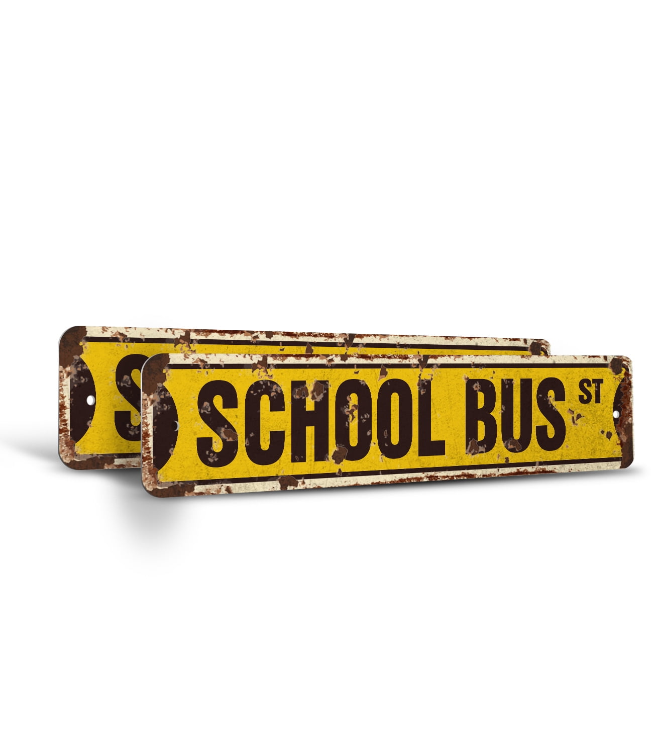 SCHOOL BUS Vintage Style Rustic Street Sign – (2 Pack) Driver Student ...