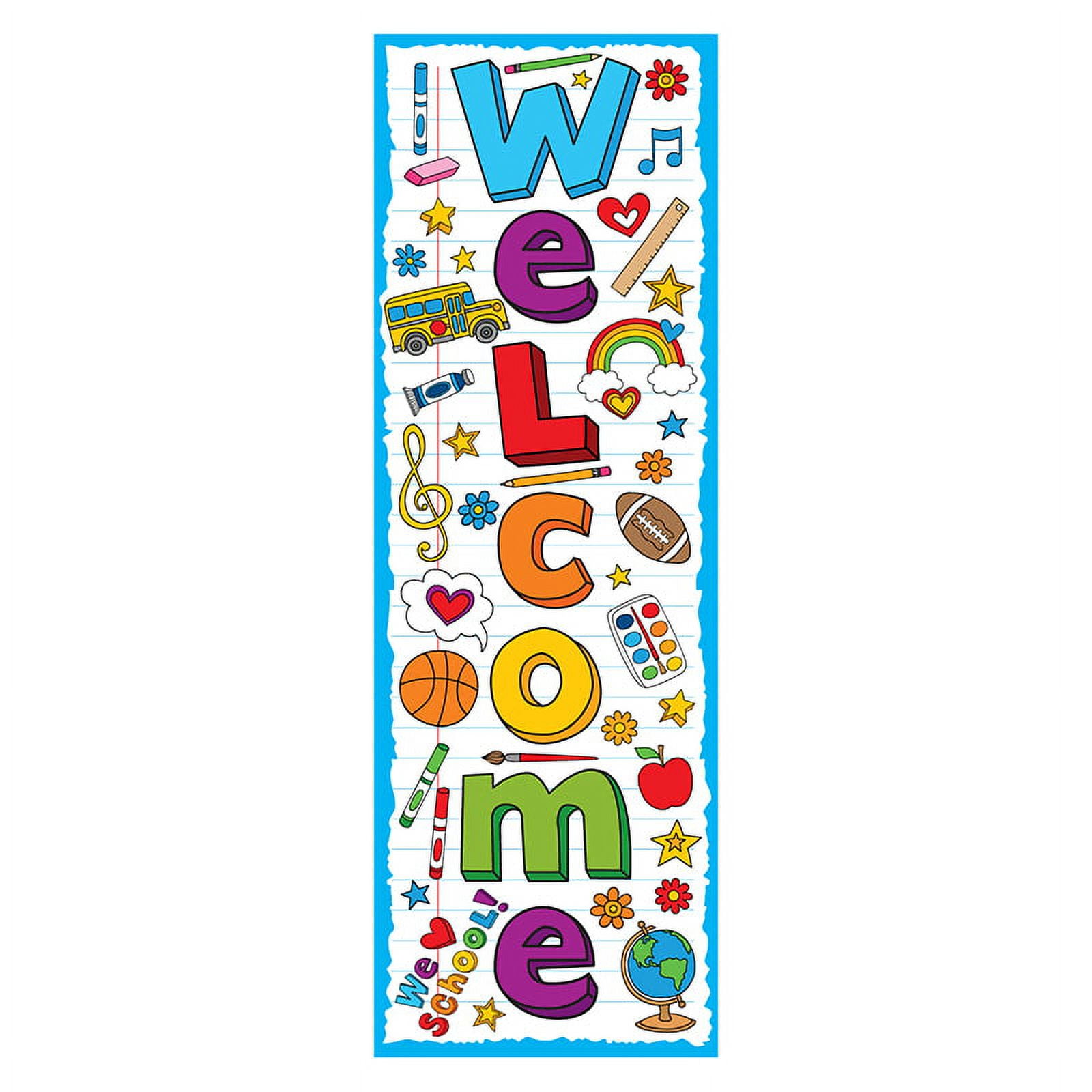 SCHOOL DOODLES WELCOME BANNER - Walmart.com