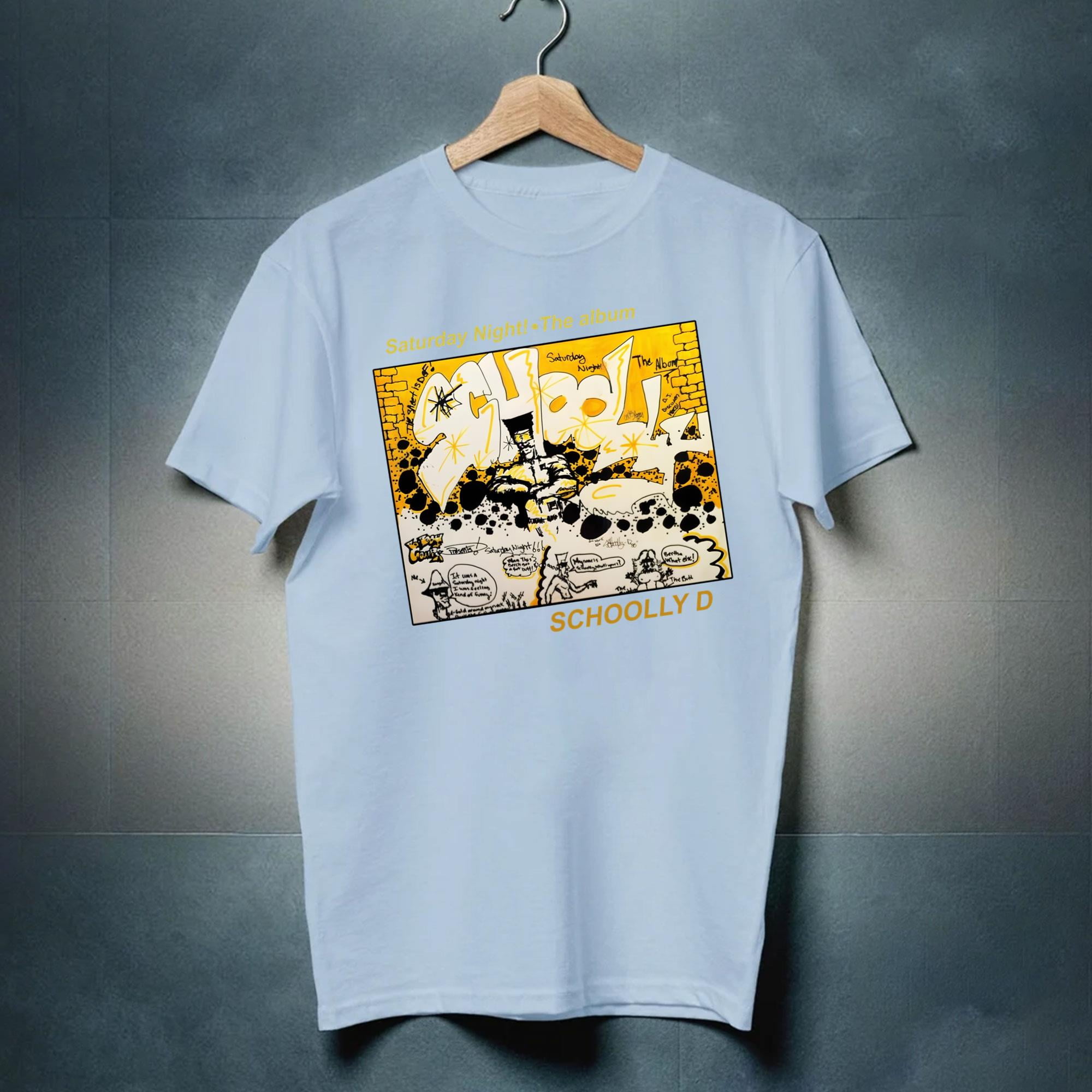 SCHOOLLY D - SATURDAY NIGHT THE ALBUM (1987) T-SHIRT-TH33301 - Walmart.com