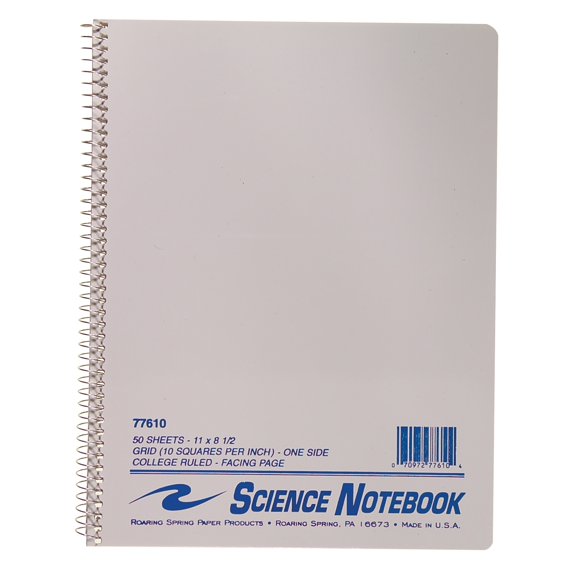 SCIENCE NOTEBOOK 11"x8.5" 10SQ/INCH PRINTED - Walmart.com