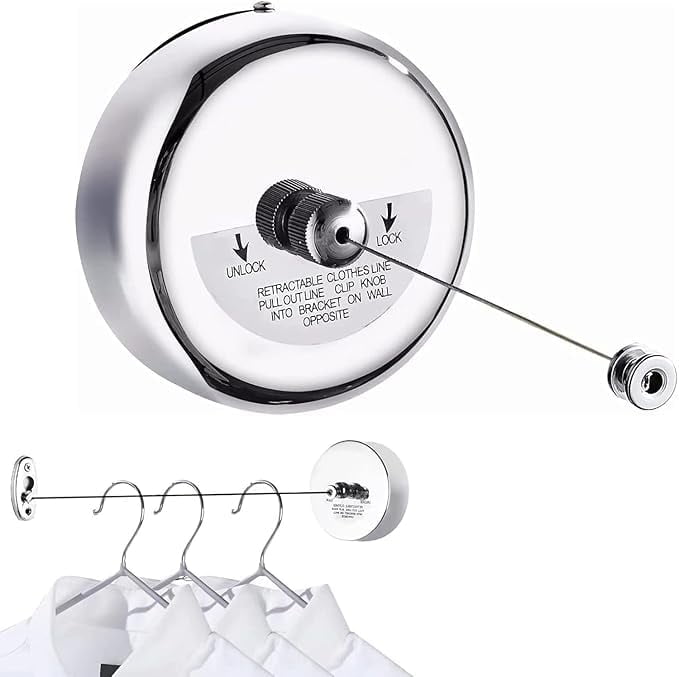 SCILLA Stainless Steel Retractable Adjustable Clothesline Lockable ...