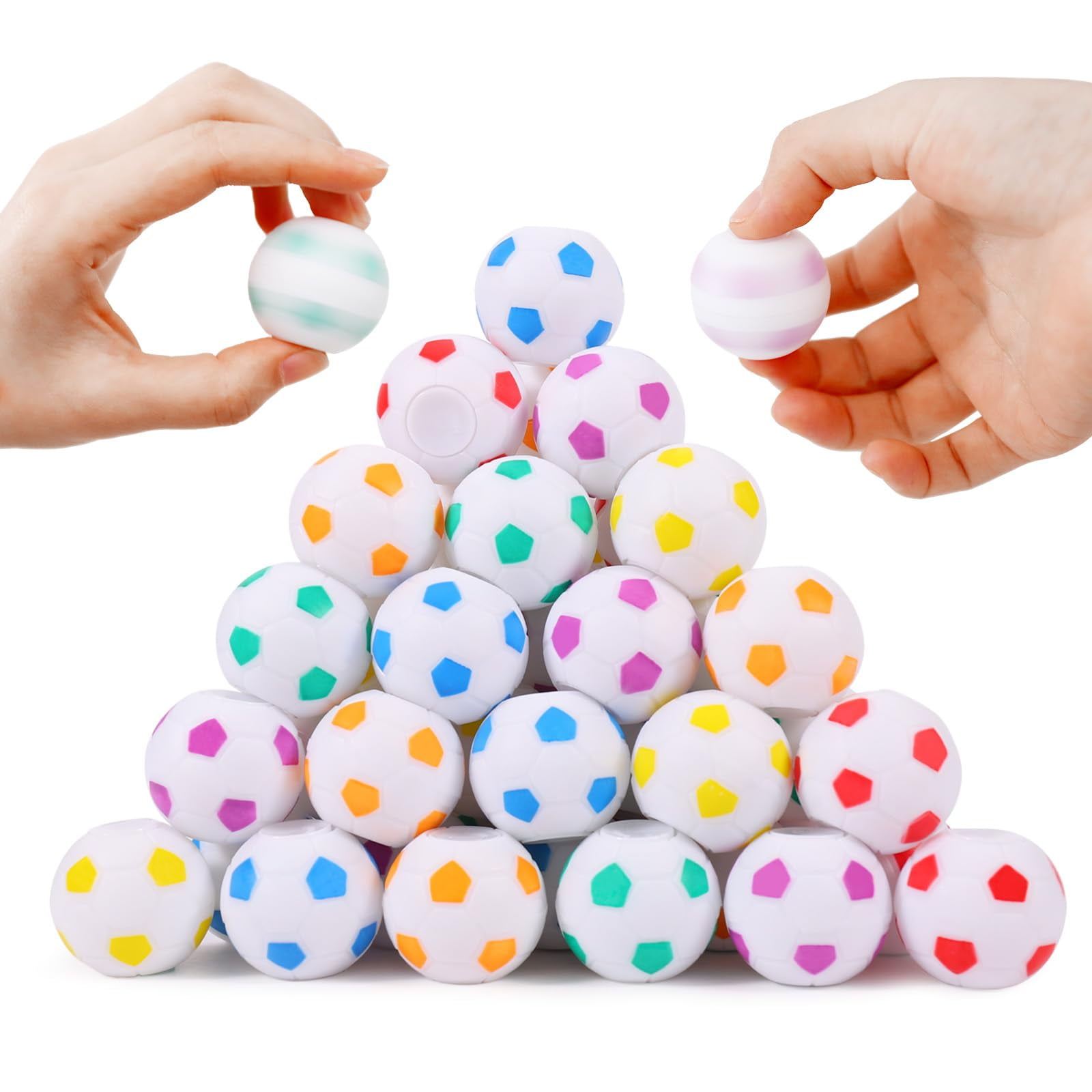 SCIONE 48 Pack Soccer Ball Fidget Spinner Soccer Party Favors for Kids ...