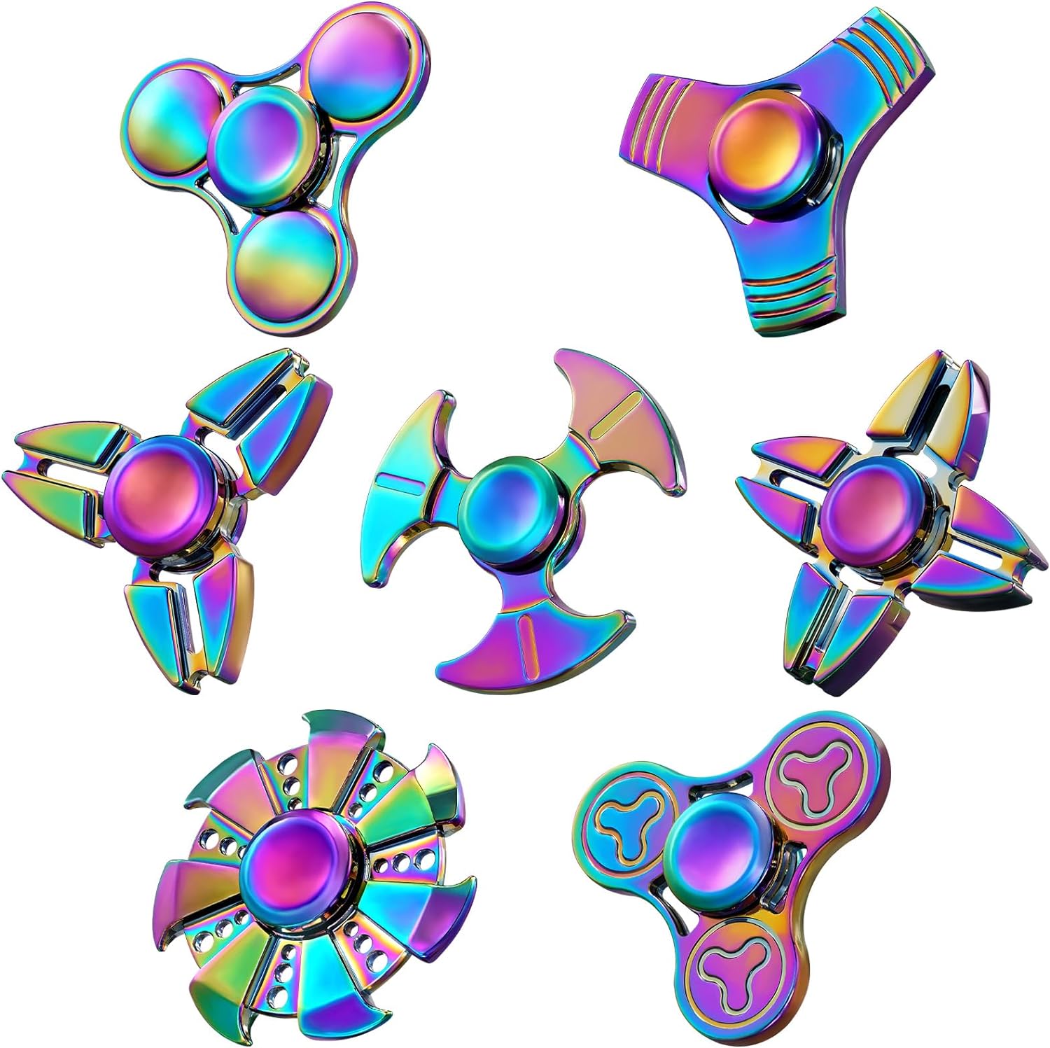 SCIONE Metal Fidget Spinner for Kid Adult, Sensory Hand Fidget Toy 7 ...