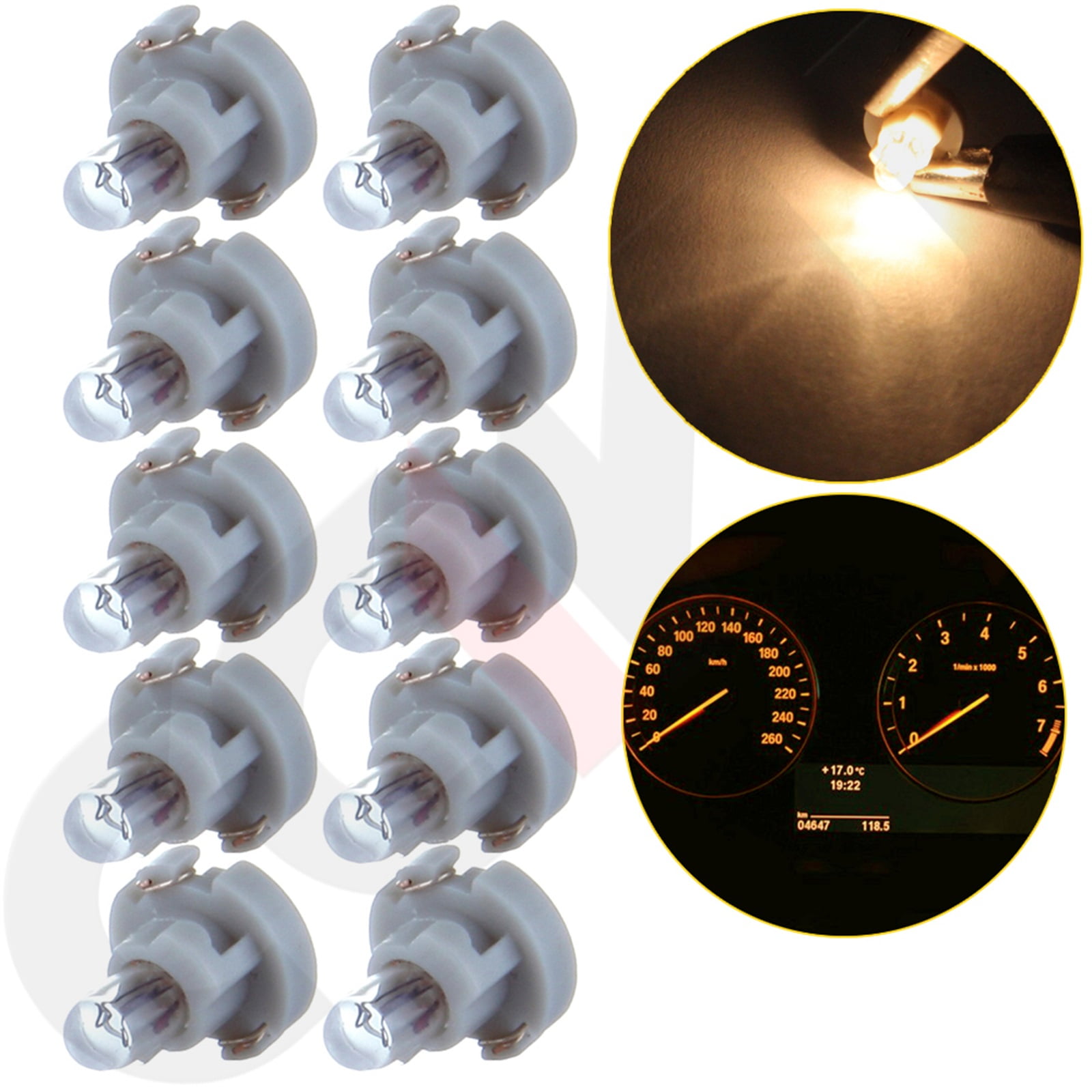 SCITOO 10 Pcs T3 Neo Wedge Halogen Light Bulbs Instrument Gauge Cluster ...