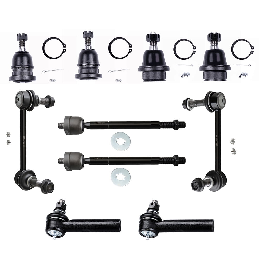 SCITOO 10pcs Front Suspension Kit Inner Outer Tie Rod End Sway Bar Link ...