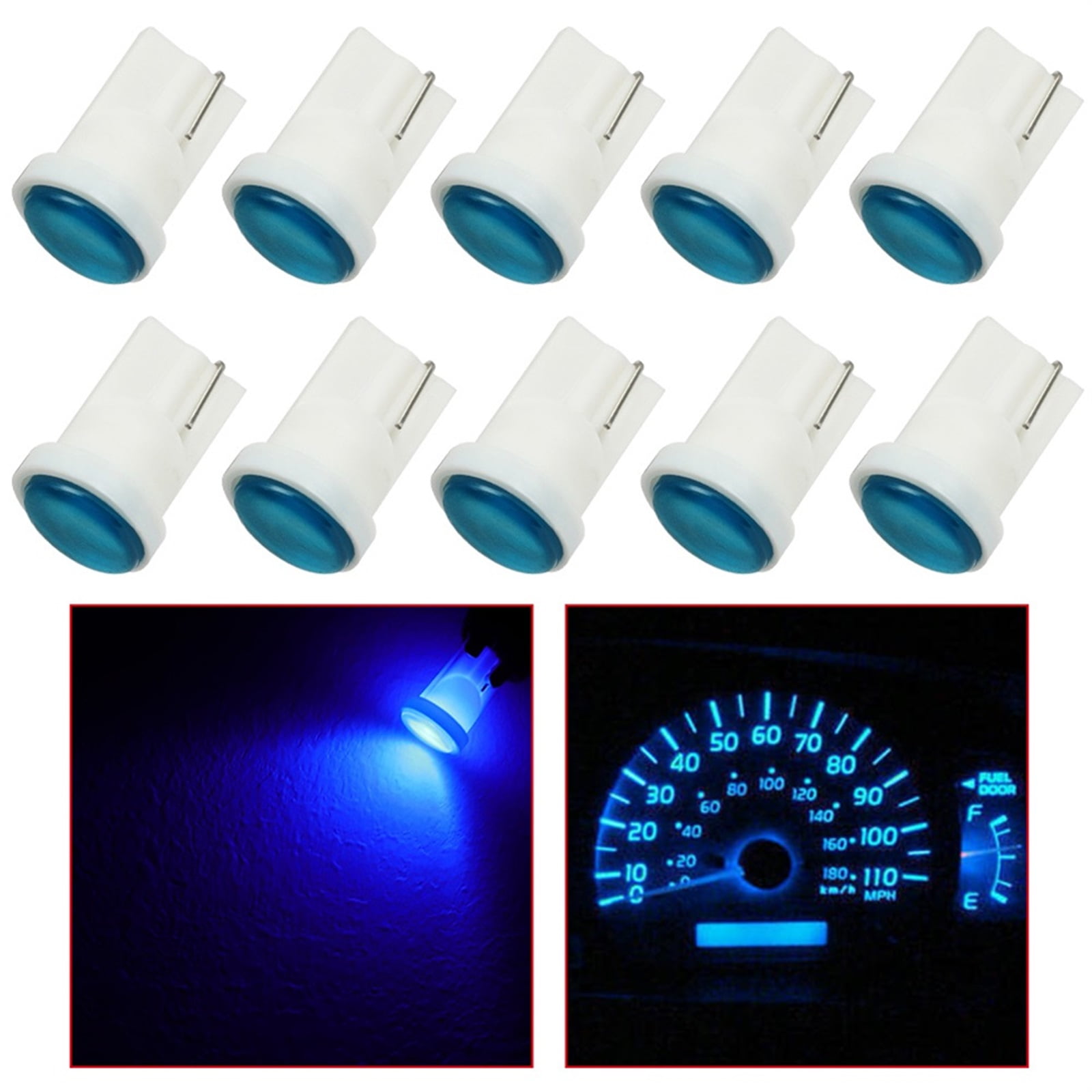 SCITOO 10x Instrument Cluster Dash Panel Lights T10 Blue COB-12V/24V ...