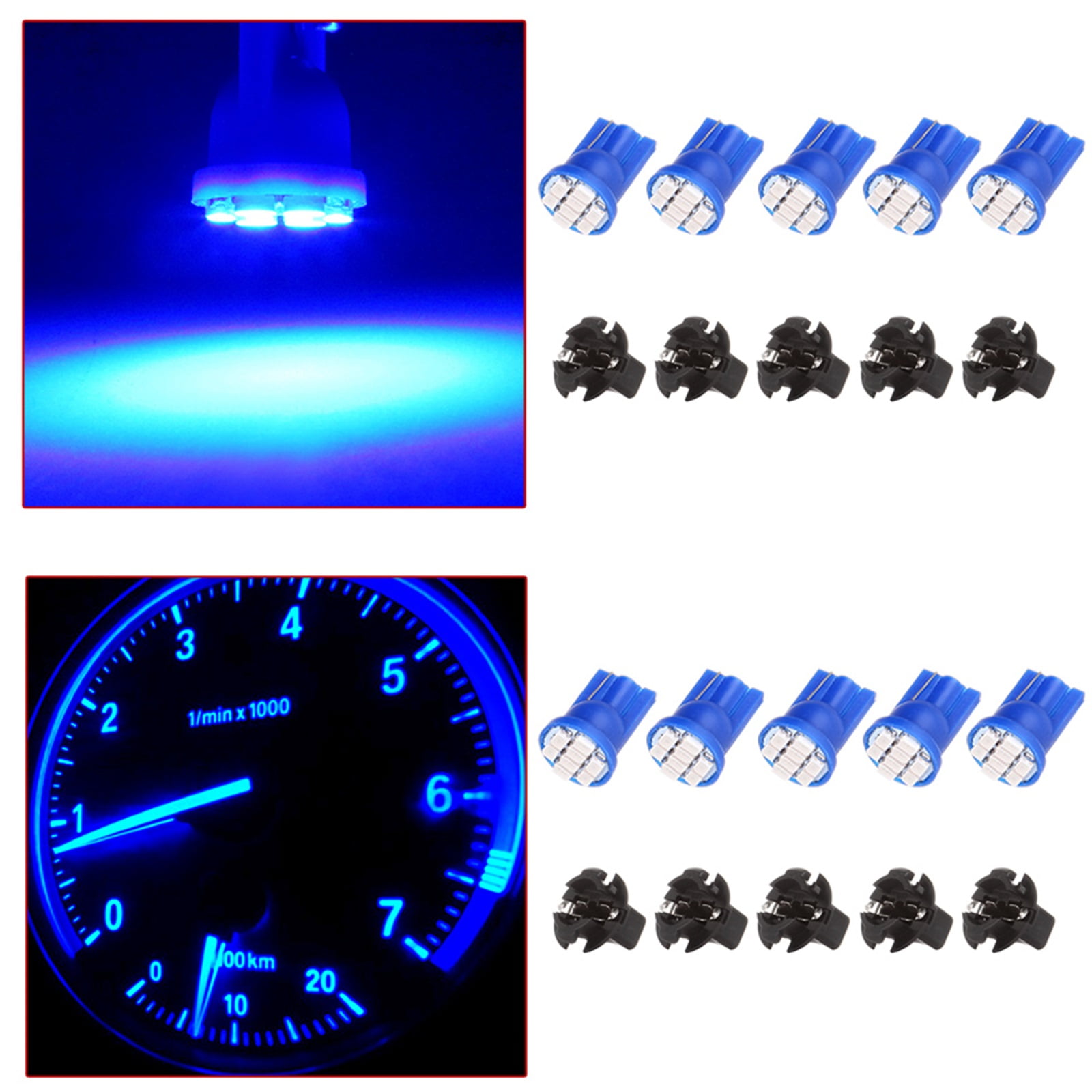 SCITOO 10x T10 Epistar Festoon LED Blue 6000K Super Bright:8-3020-SMD ...
