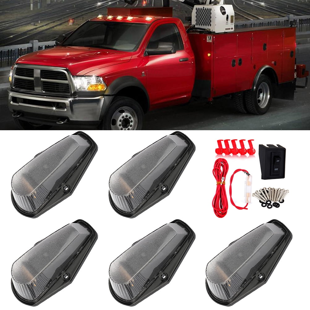 SCITOO 12 Led Clear Len AmberLight 858BKL-5BP-CA Top Clearance Marker ...