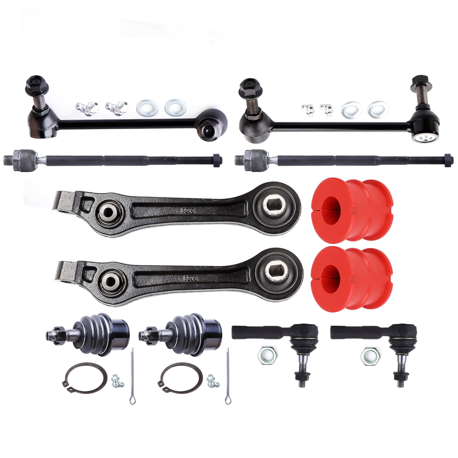 SCITOO 12pc Front Suspension Kit Lower Ball Joint Control Arm Tie Rod End Sway Bar End Link Bar ...