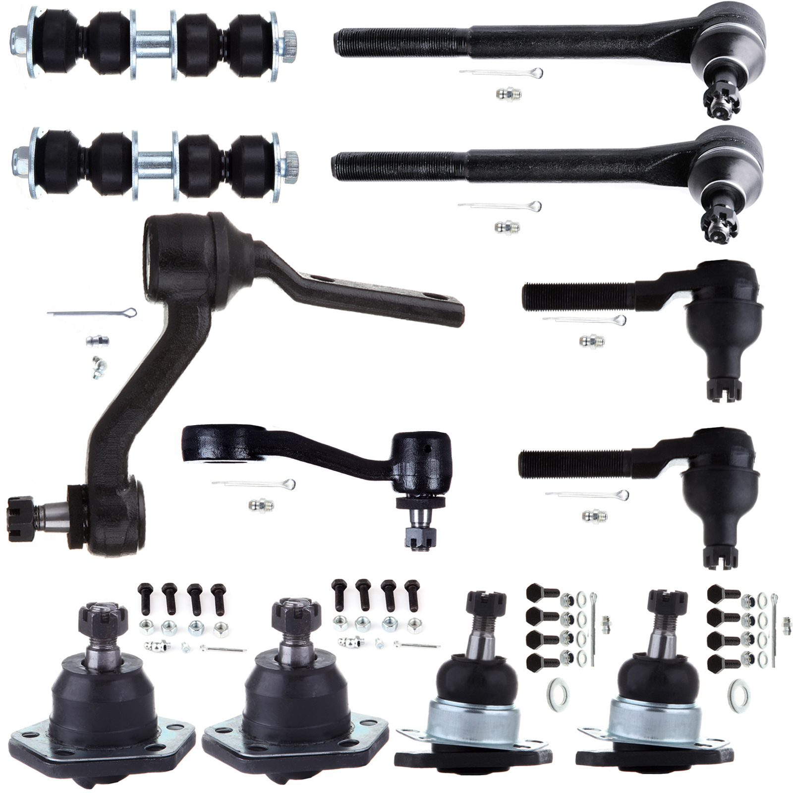 SCITOO 12pcs Front Suspension Kit Inner Outer Tie Rod Ends Upper Lower ...