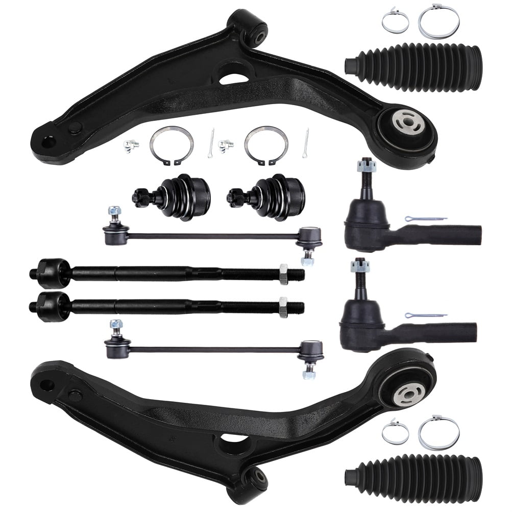 SCITOO 12pcs Front Suspension Kit Lower Control Arm Ball Joint Inner Outer Tie Rod Sway Bar ...