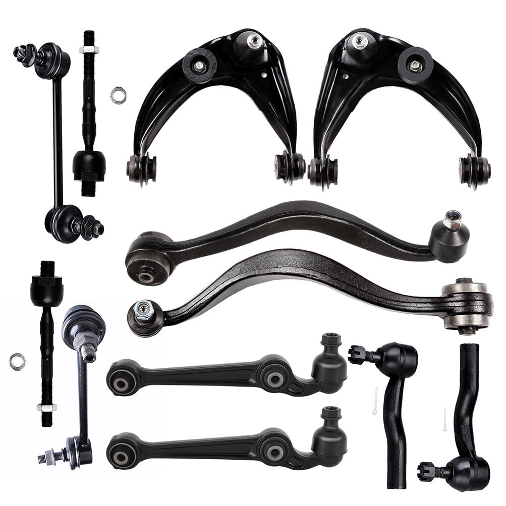 SCITOO 12pcs Front Suspension Kit Upper Lower Control Arm and Ball Joint Inner Outer Tie Rod End ...