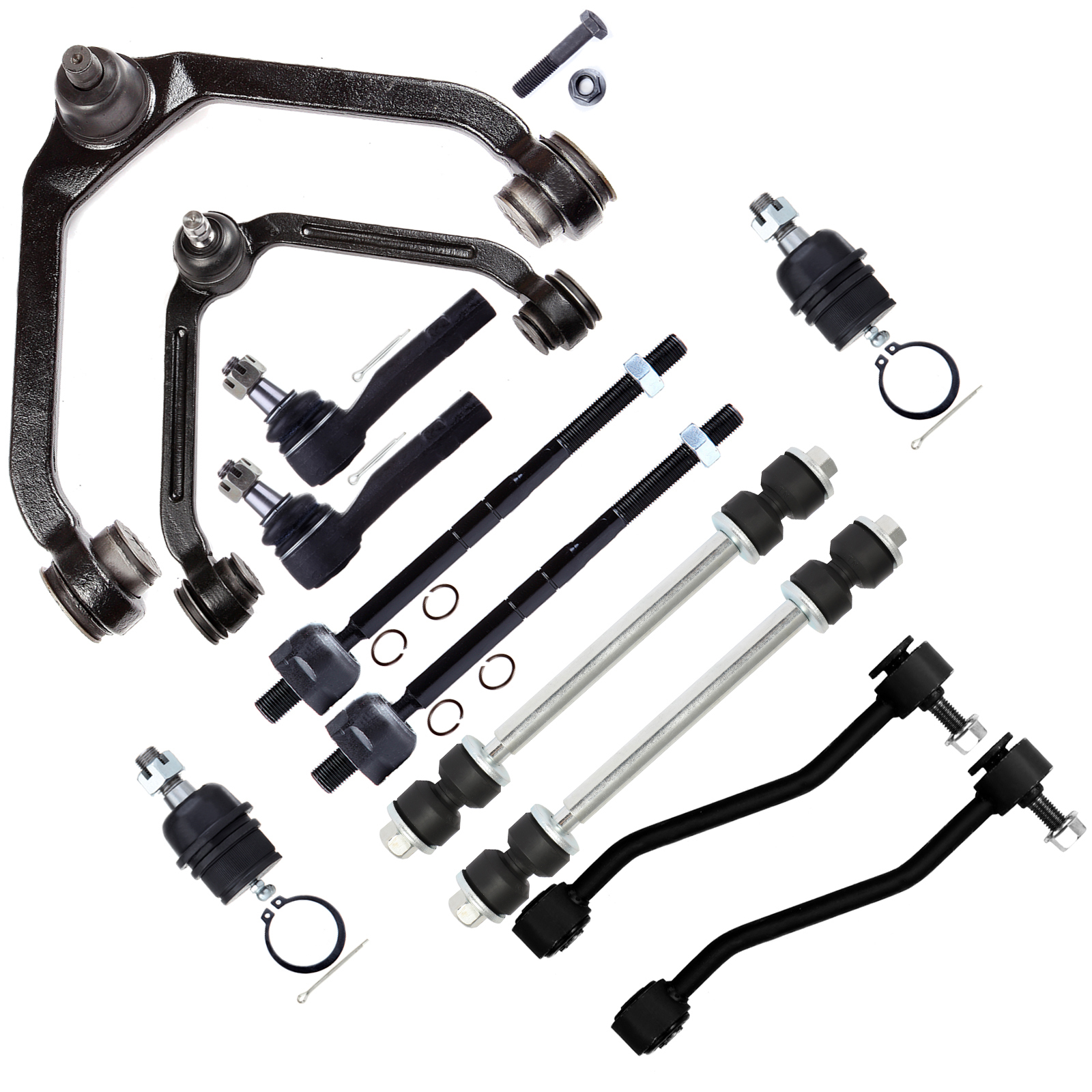 SCITOO 12pcs Suspension Kit 2 Rear 2 Front Sway Bar End Link 2 Lower Ball Joints 2 Upper Control ...