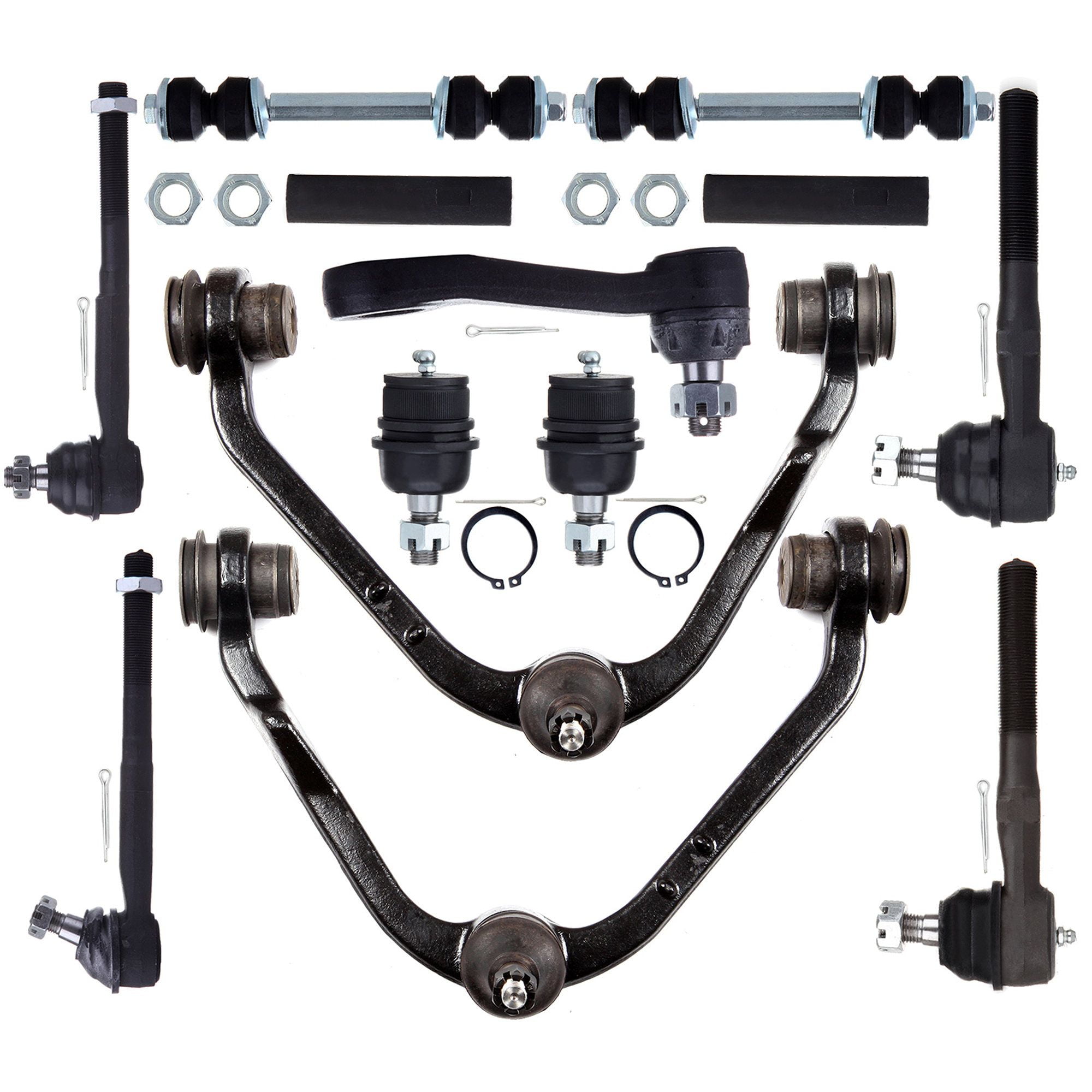 SCITOO 13pcs Front Suspension Kit Lower Ball Joints Tie Rod Front Sway ...