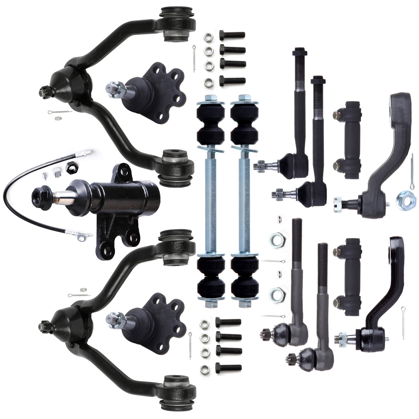 SCITOO 15pc Front Suspension Kit Ball Joint Front Upper Control Arm Idler Arm Pitman Arm Sway ...