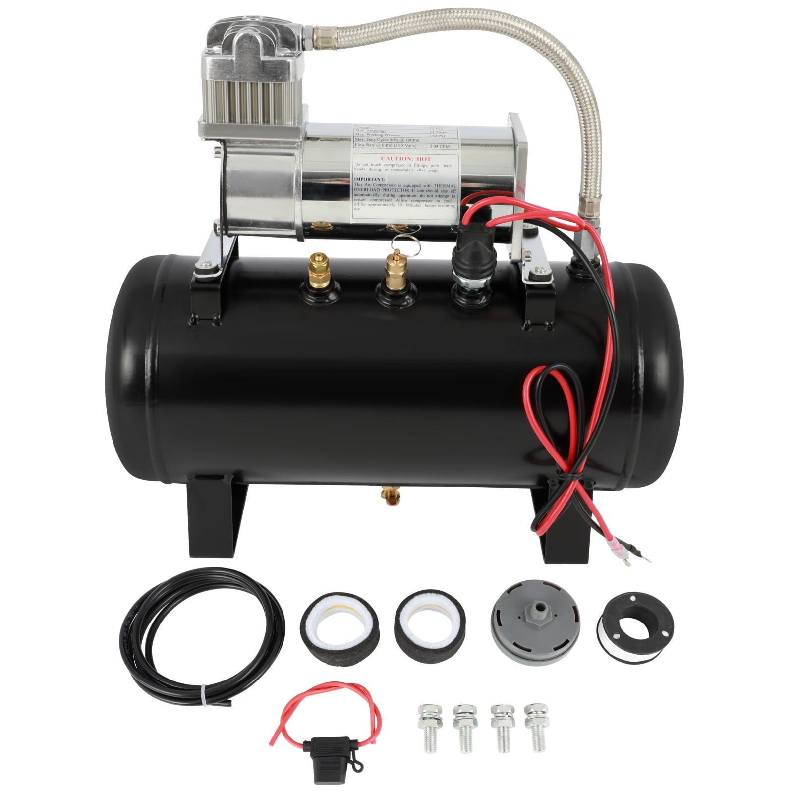 SCITOO 2 Gal Air Tank 12V 150Psi Air Compressor On Board System Kit Air ...