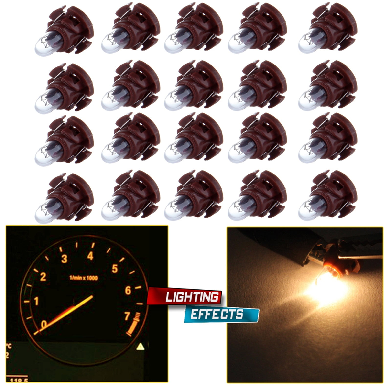 SCITOO 20 Pcs T4.2 Neo Wedge Halogen Light Bulbs Instrument Gauge ...