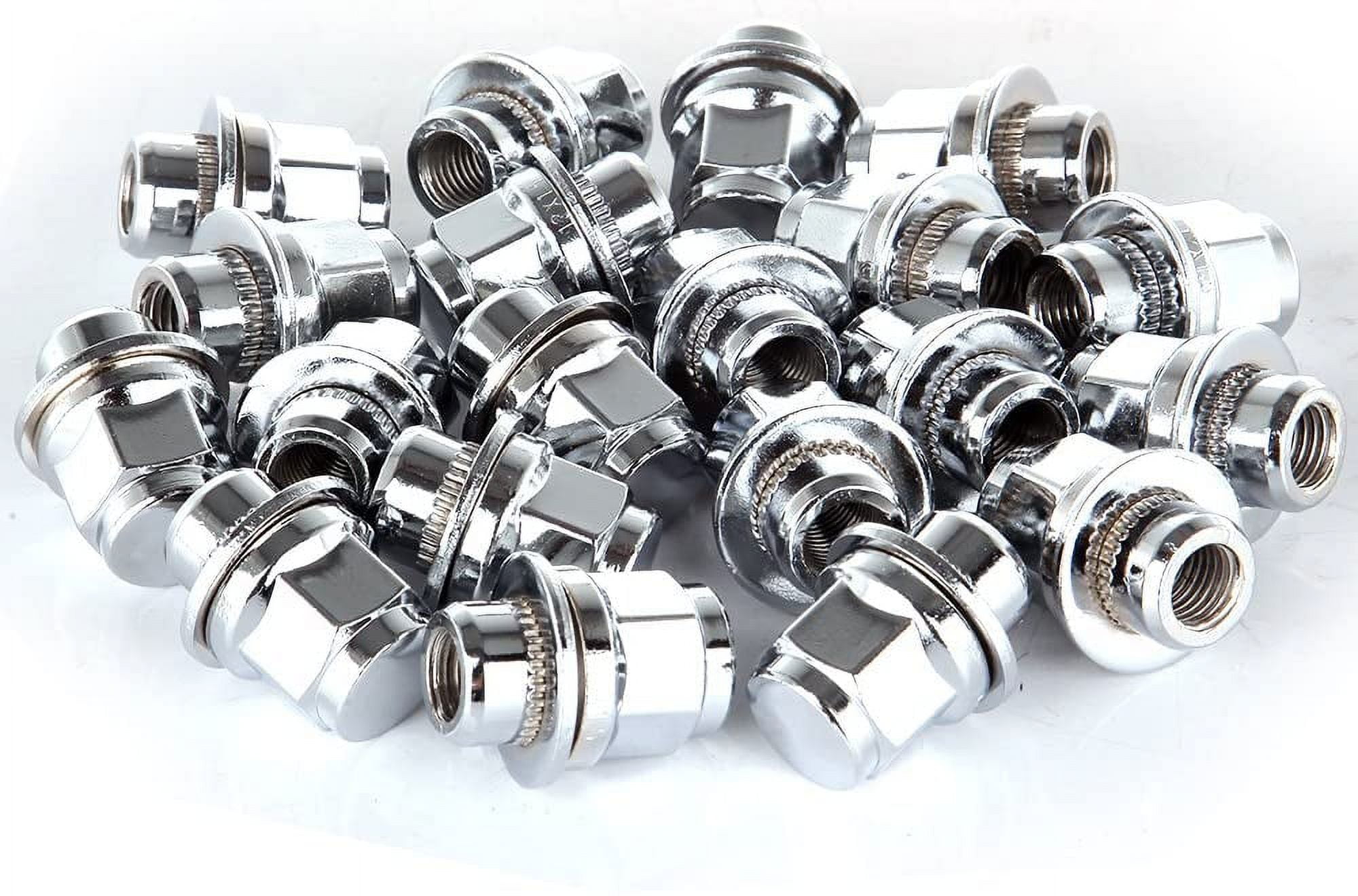 SCITOO 20PCS Silver Chrome Spline Lug Nuts for 13/16" Socket Key Drive ...