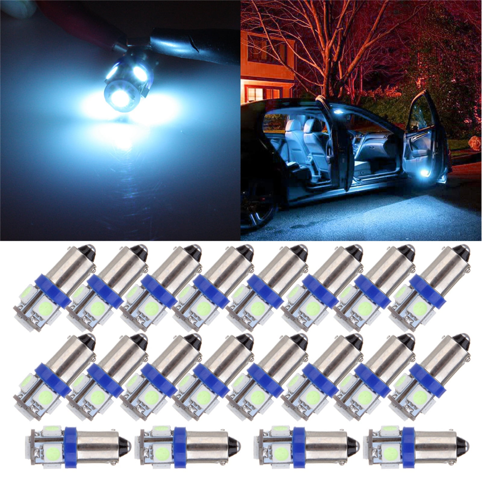 SCITOO 20Pcs BA9S Dash Light Bulbs 1895 64111 Instrument Gauge Cluster ...