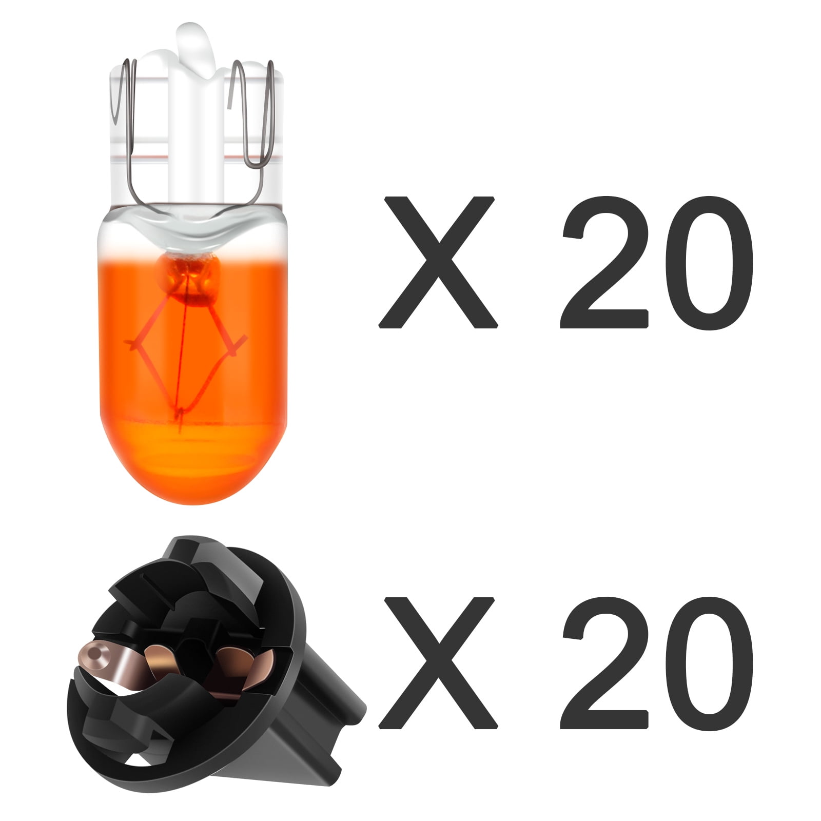 SCITOO 20Pcs T10 194 Dash Light Bulbs Instrument Gauge Cluster Light ...