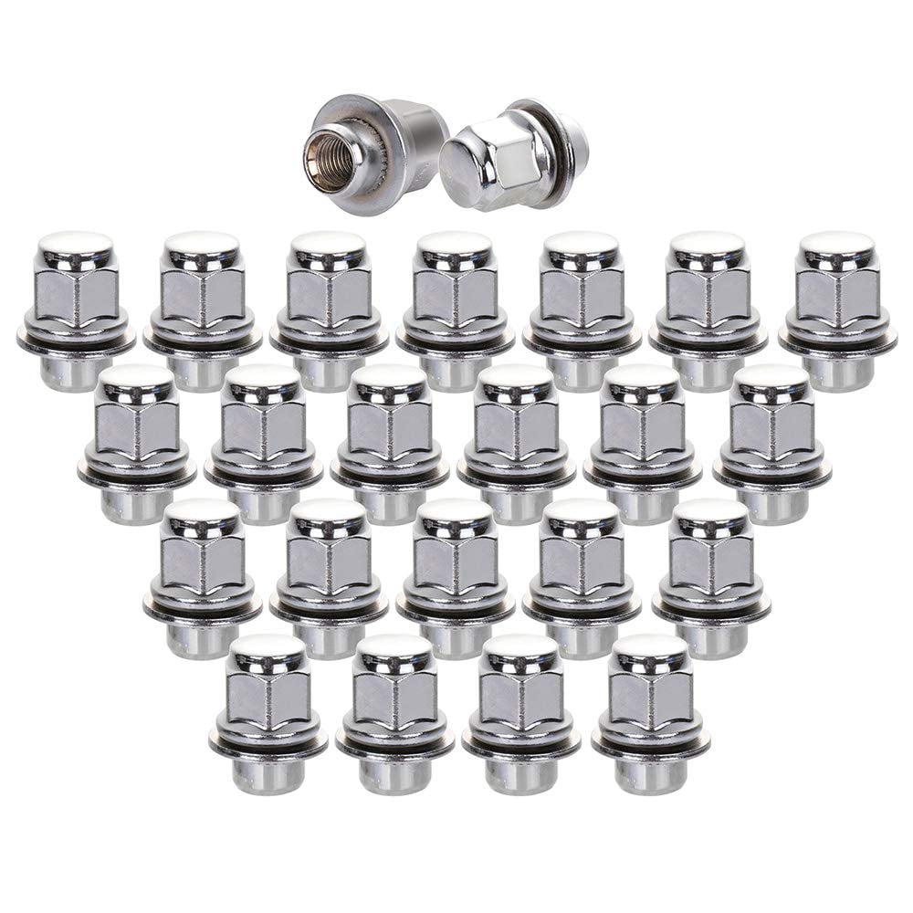 SCITOO 24PCS Silver Chrome Lug Nuts for Spline Heptagon STEEL JDM Tuner ...