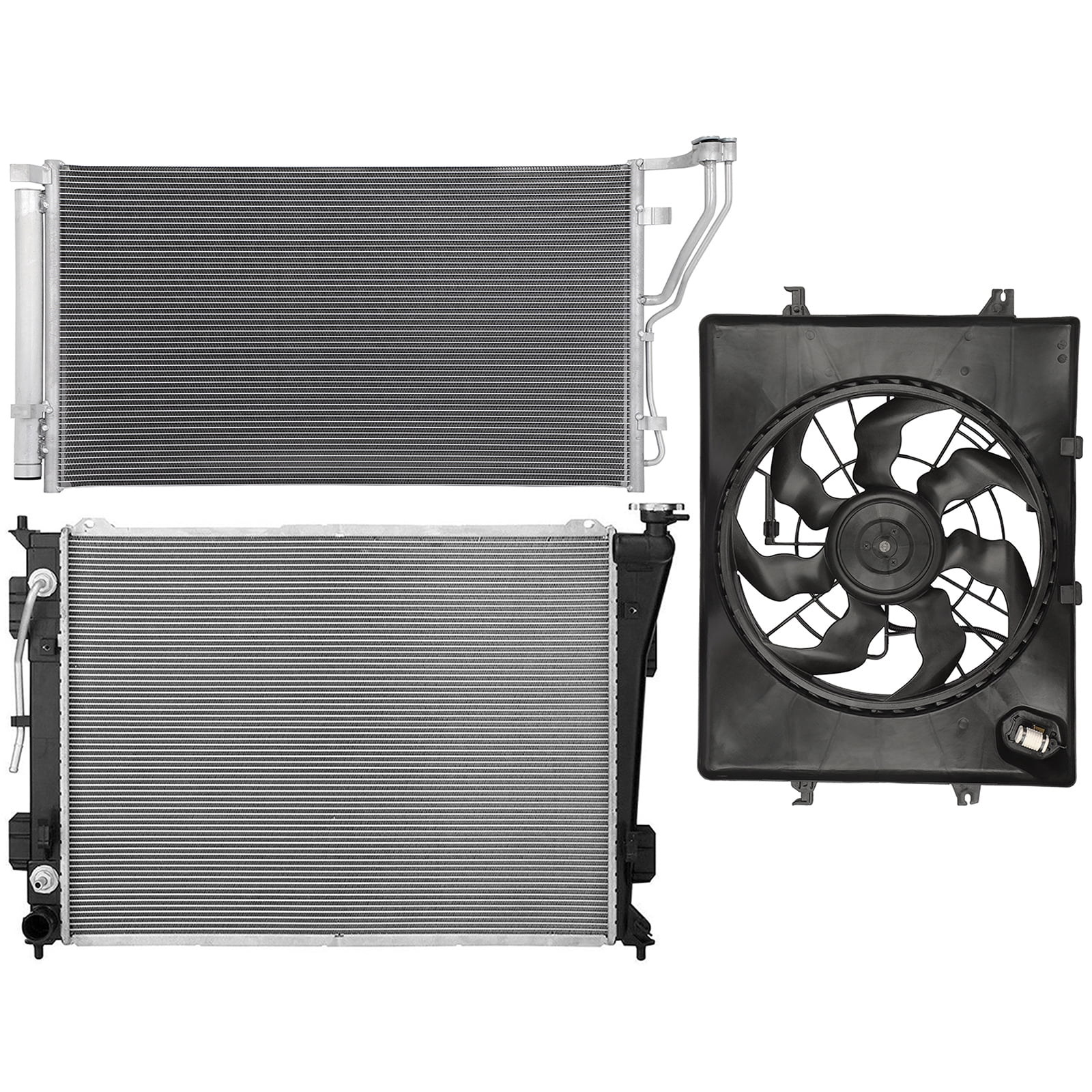 SCITOO 3888 Condenser 623770 Radiator Cooling Fan 13191 Radiator ...