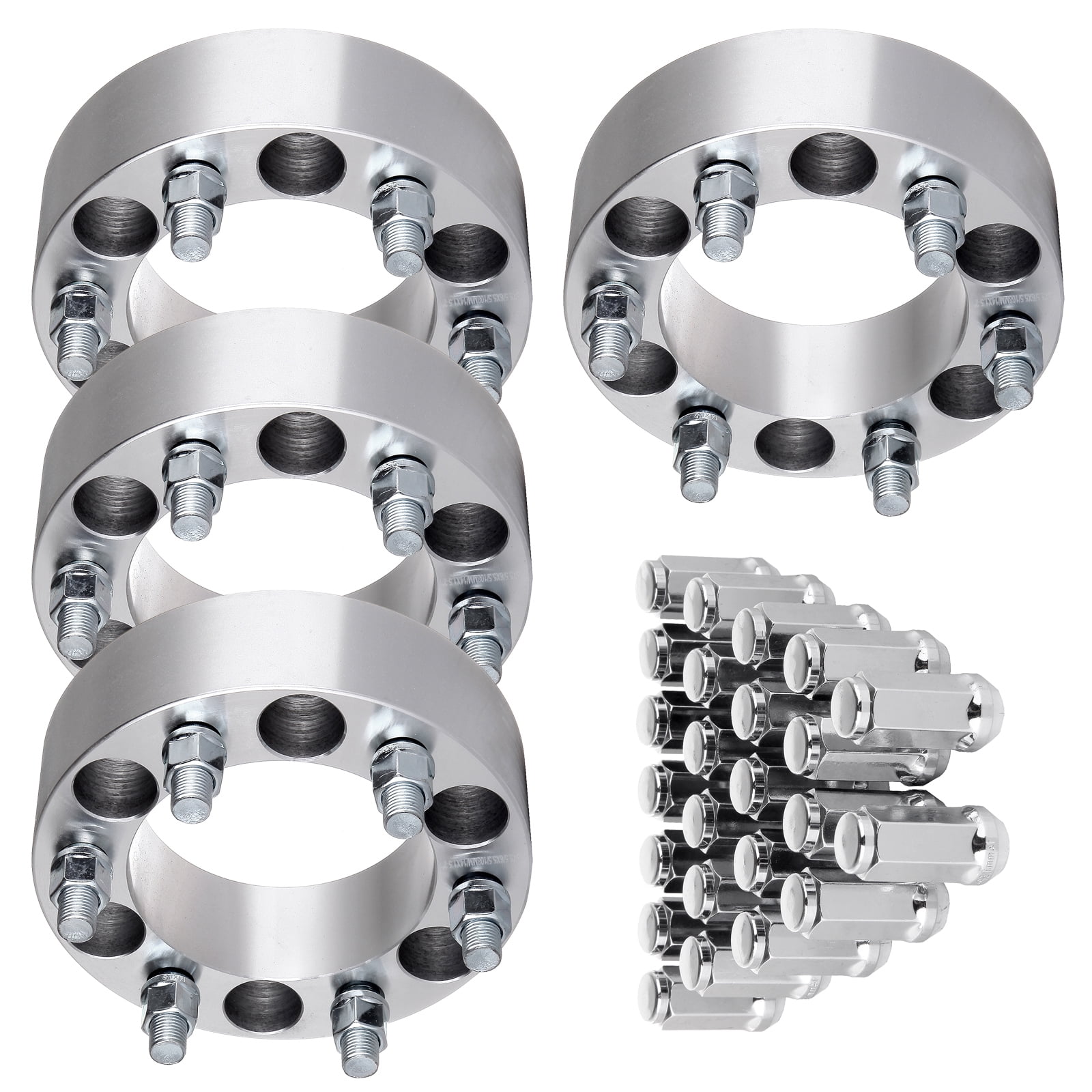 SCITOO 4X 2 6x5.5 Wheel Spacer +24x 14X1.5 Thread Open End Silver ...