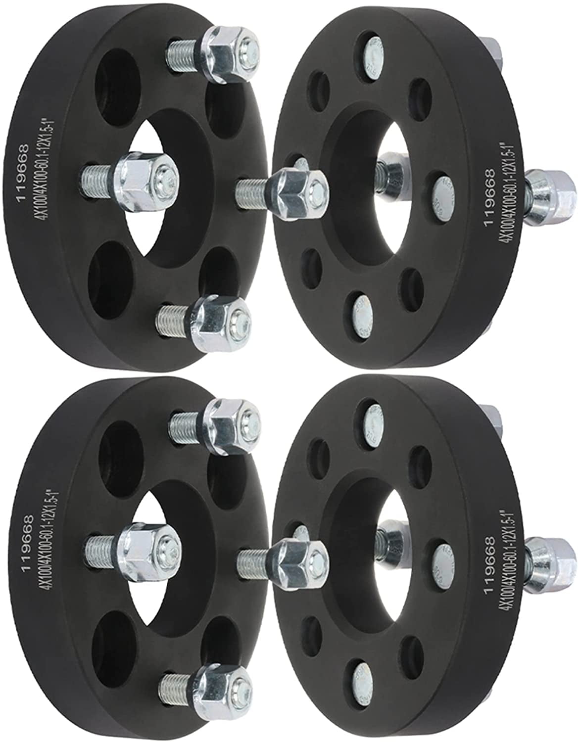 SCITOO 4X 4x100 1 inch Wheel Spacers adapters 4 Lug 4x100mm to 4x100mm ...