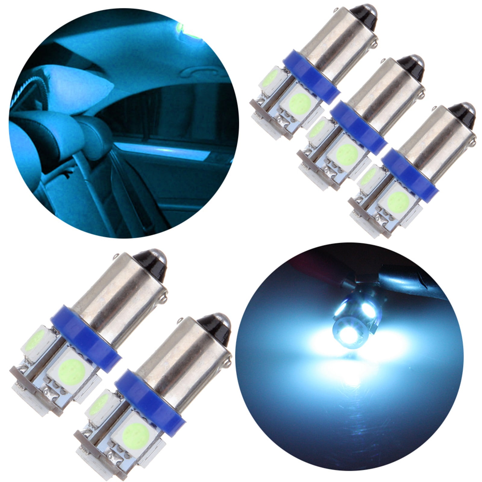 SCITOO 5Pcs BA9S Dash Light Bulbs 1895 64111 Instrument Gauge Cluster ...