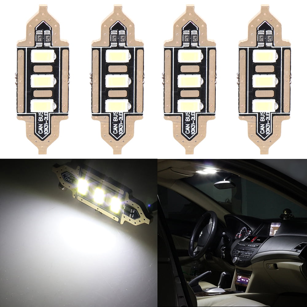 SCITOO 6418 LED Bulb 4x36mm Festoon LED White 6000K Super Bright:3-5730 ...