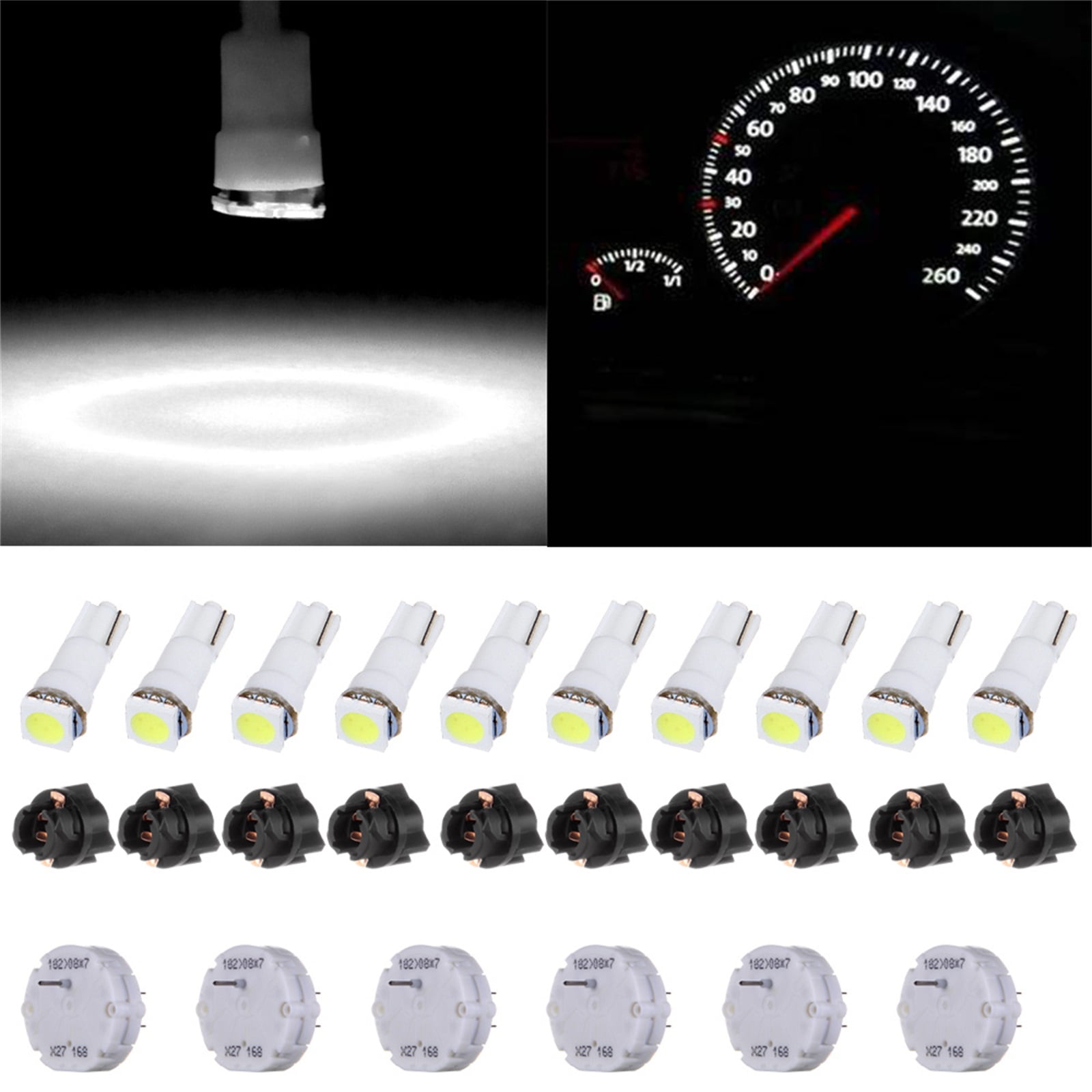 SCITOO 6Pcs X27.168 Stepper Motor with 10Pcs White T5 LED Light Bulbs ...