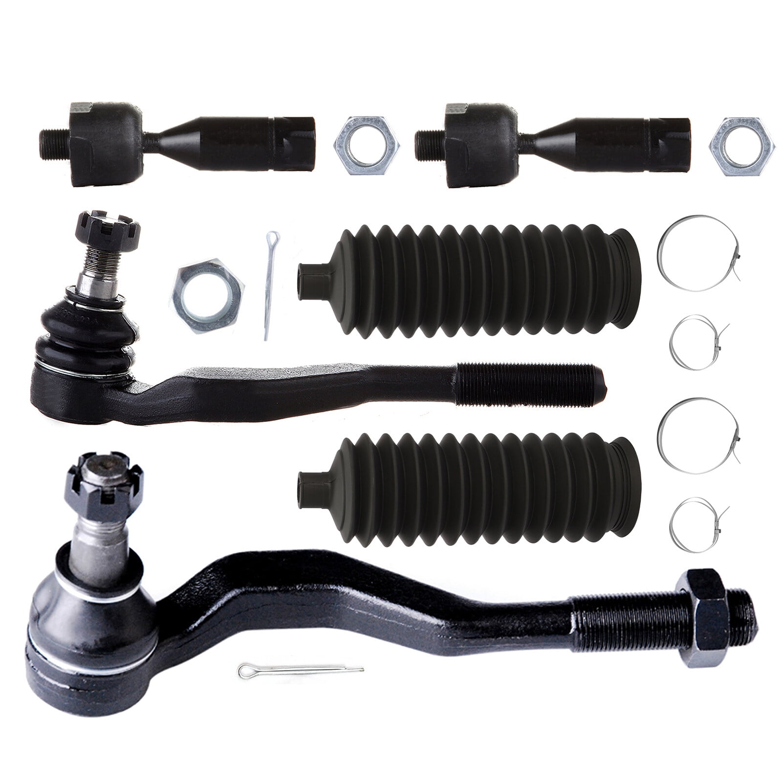 SCITOO 6pcs Front Suspension Kit Inner Outer Tie Rod End Steering Rack ...