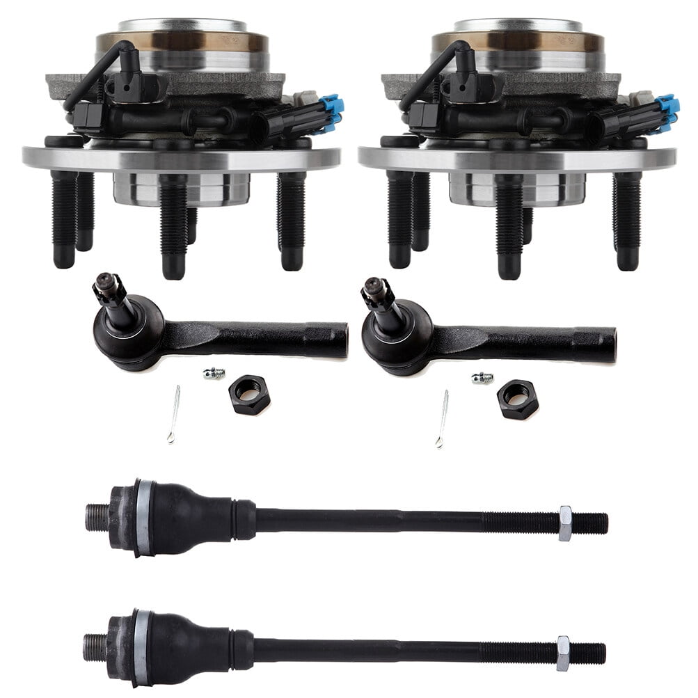 SCITOO 6pcs Front Suspension Kit Inner Outer Tie Rod Ends Wheel Bearing ...