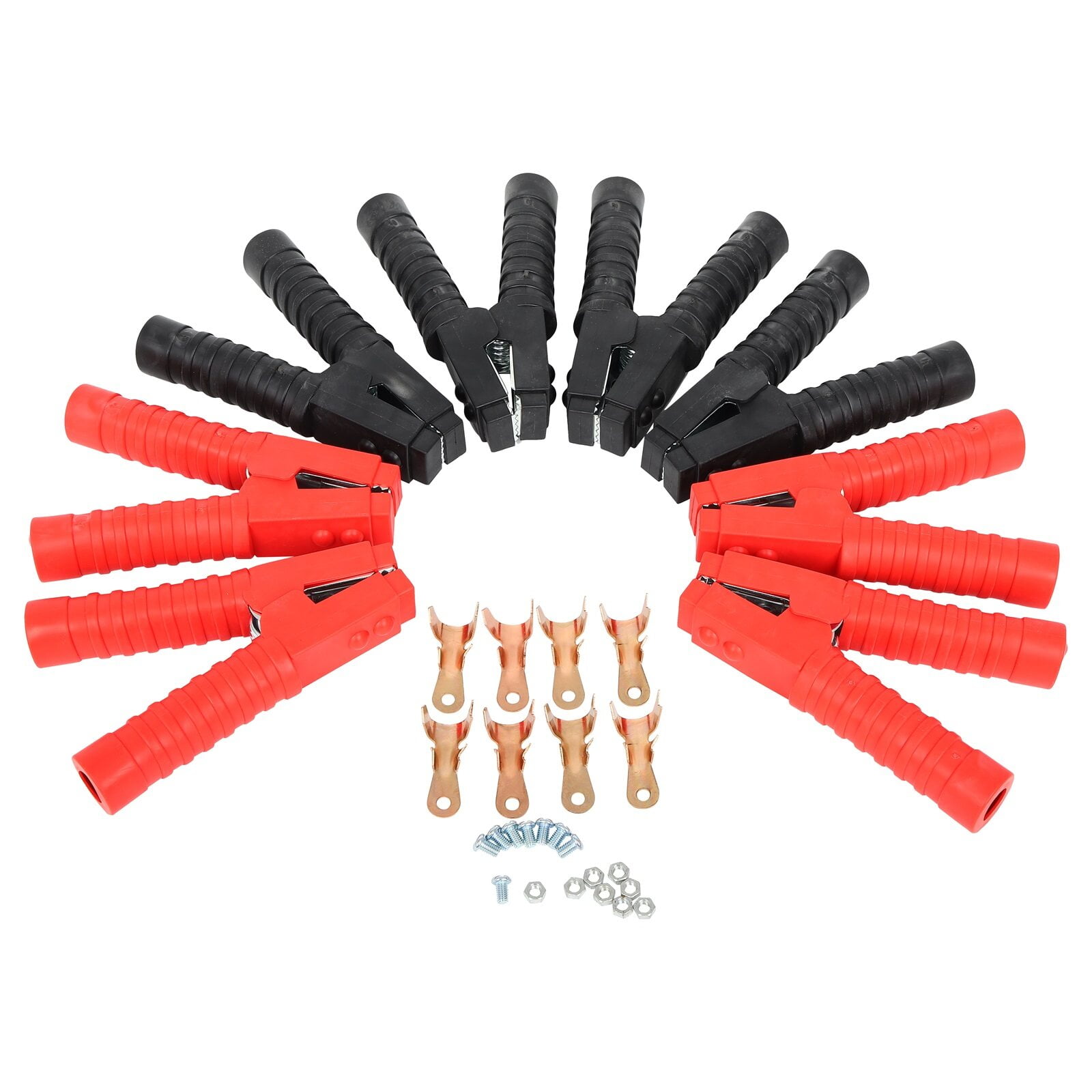 SCITOO 8 PCS Jumper Cable Clamps 500A Heavy Duty Pure Copper Alligator ...
