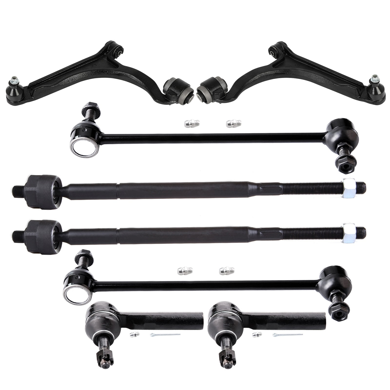 SCITOO 8pc Front Suspension Kit Front Lower Control Arm and Ball Joint Sway bar link Tie Rod End ...