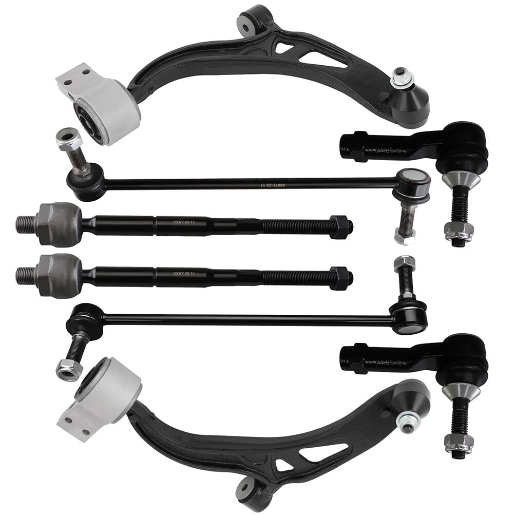 SCITOO 8pcs Front Suspension Kit Lower Control Arm And Ball Joints Outer Inner Tie Rod Ends Sway ...