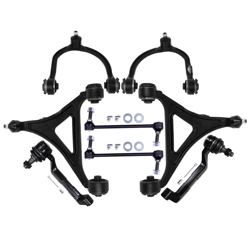 SCITOO 8pcs Front Suspension Kit Upper Lower Control Arm Ball Joint Outer Tie Rod End Sway Bar ...