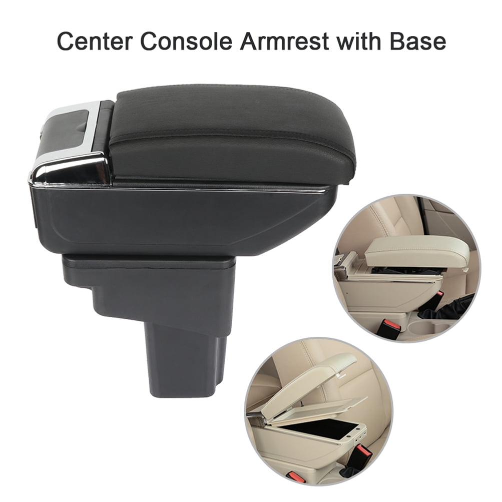 SCITOO Auto Black Armrest Center Console Lid Skin Cover With Console ...