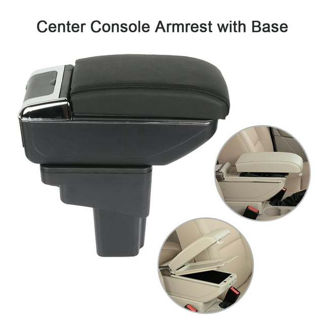 SCITOO Auto Black Armrest Center Console Lid Skin Cover With Console ...