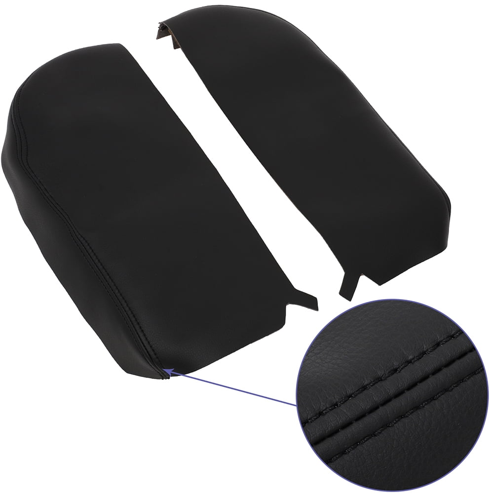 SCITOO Auto Black Leather Armrest Center Console Lid Skin Cover ...