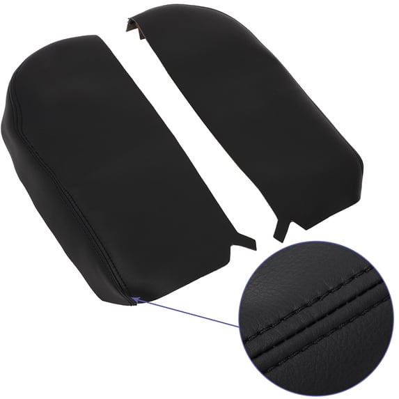 SCITOO Auto Black Leather Armrest Center Console Lid Skin Cover ...