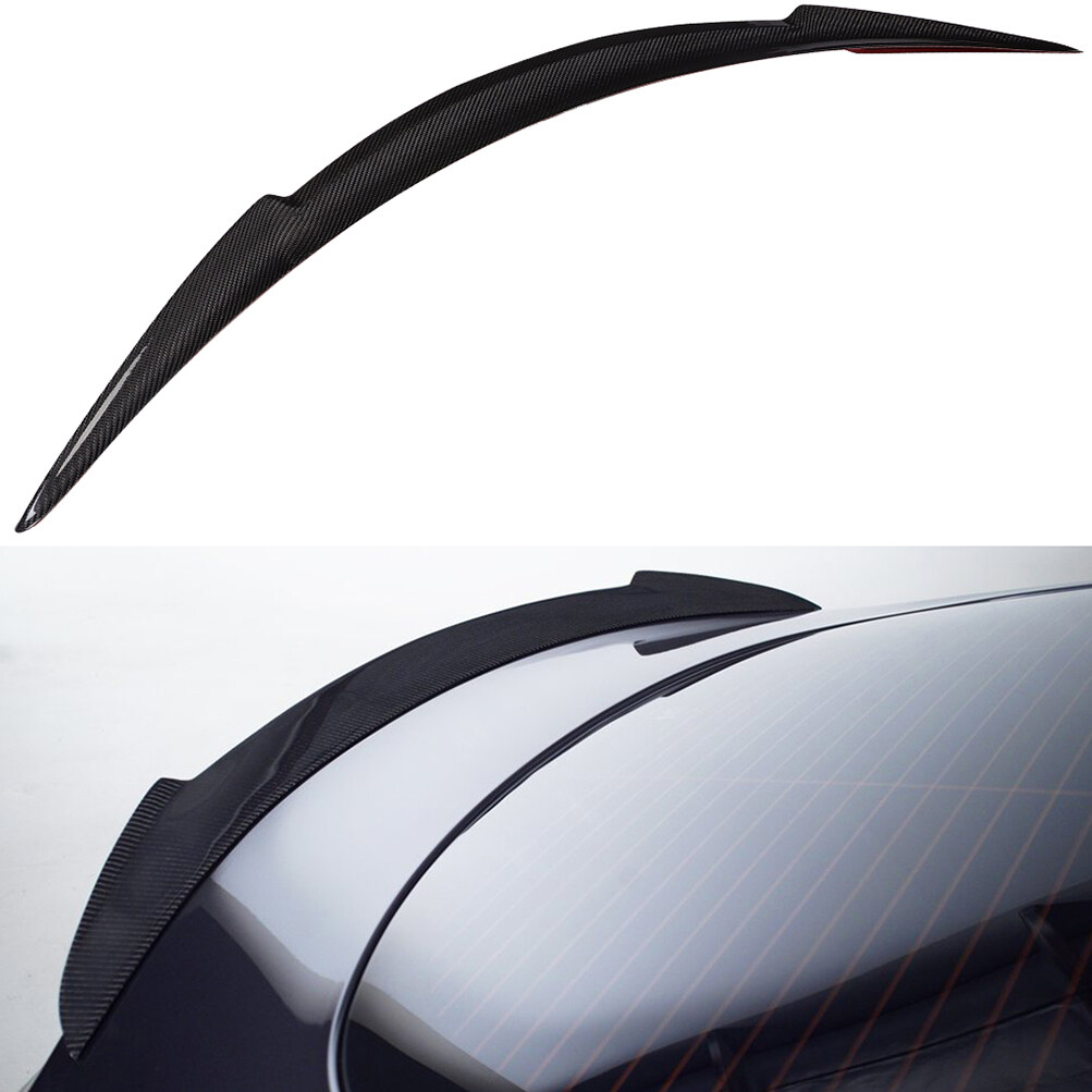 SCITOO Carbon Fiber Rear Window Spoiler Wing Fit for 2014-2020 for Glossy Black Rear Trunk ...
