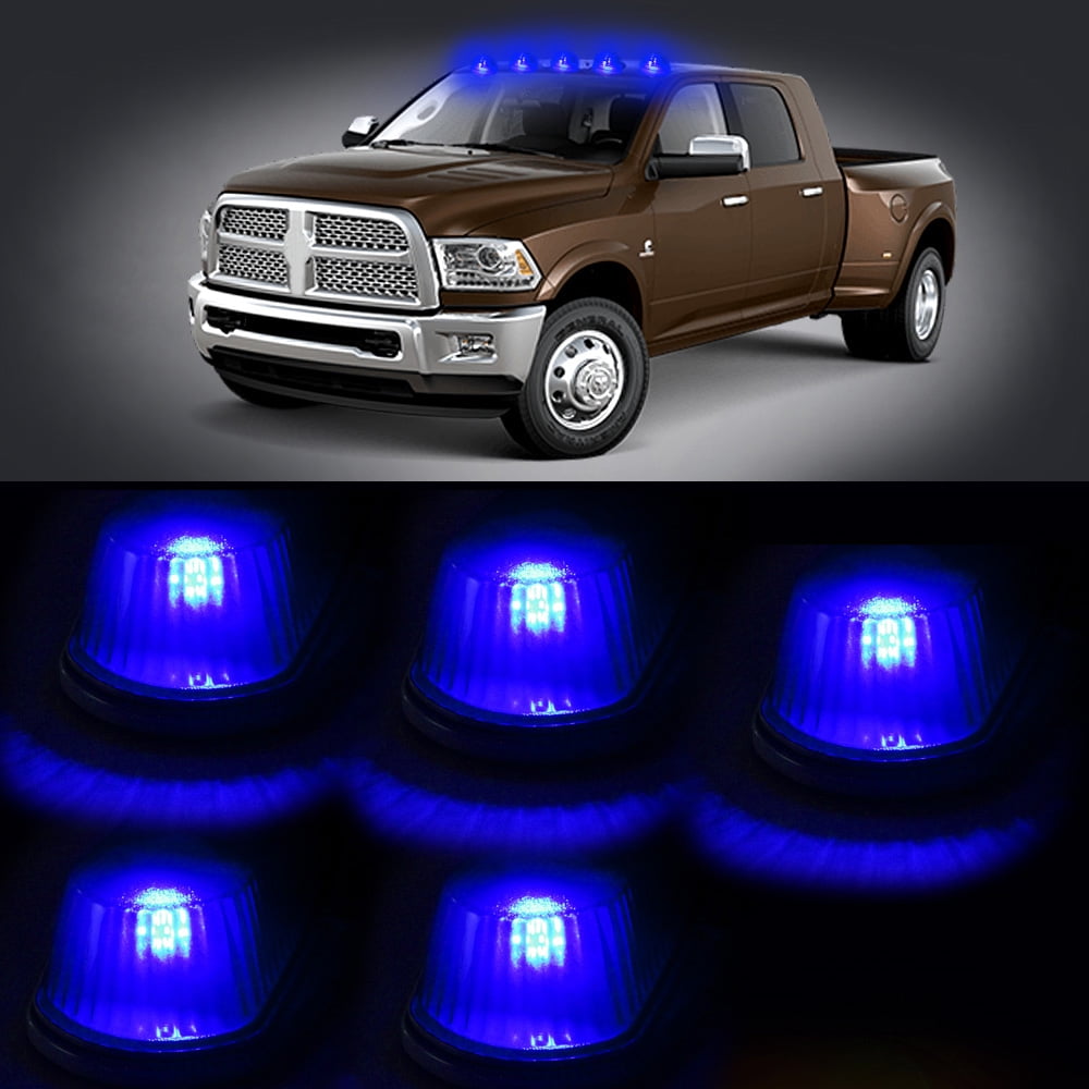 SCITOO Clear Len 15442-E LED Cab Roof Marker Lights T10-6-3020-SMD Blue ...
