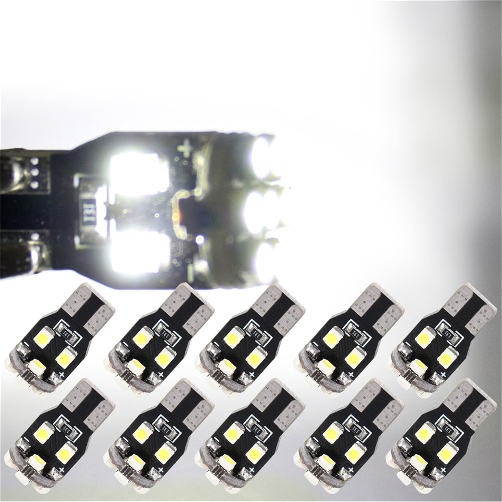 SCITOO Error Free 194 LED Bulb 10Pcs T10 2825 13SMD LED White 6000K ...