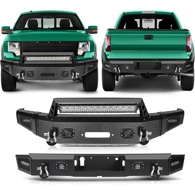 SCITOO Front Bumper + Rear Bumper Replacement for 2009-2014 for Ford ...