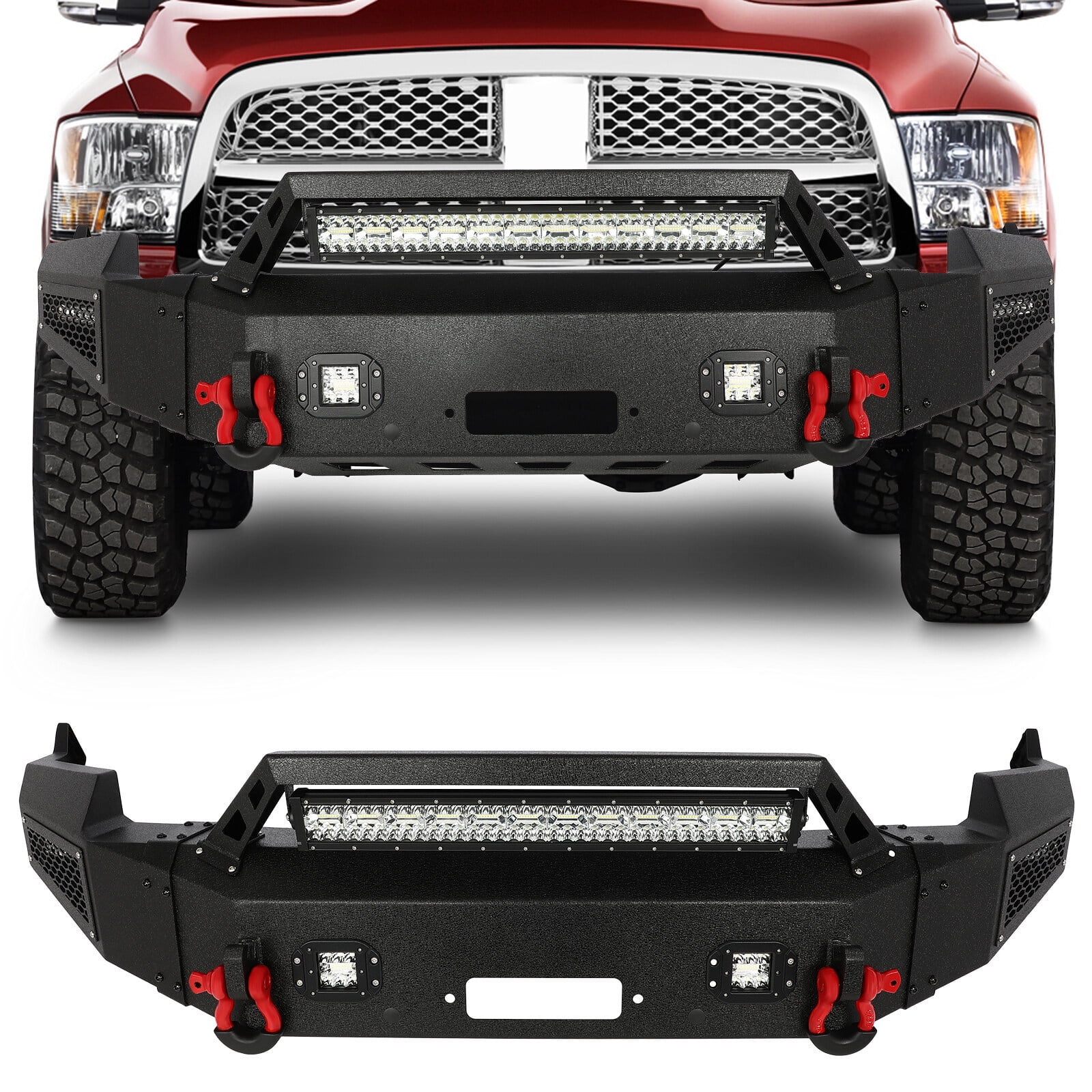 SCITOO Front Bumper Textured Black fit for 2009-2012 for Dodge Ram 1500 ...