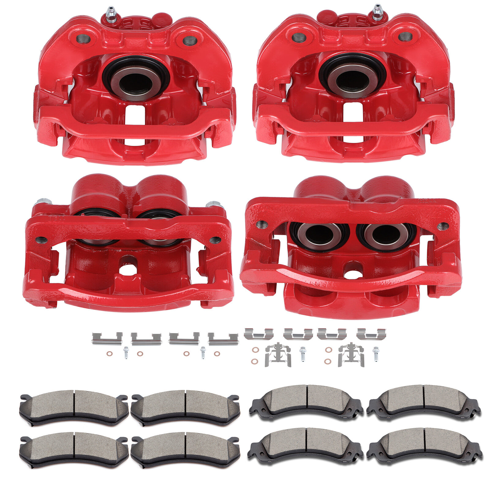 SCITOO Front Rear Brake Calipers With Bracket & Brake Pads Red Fit For ...