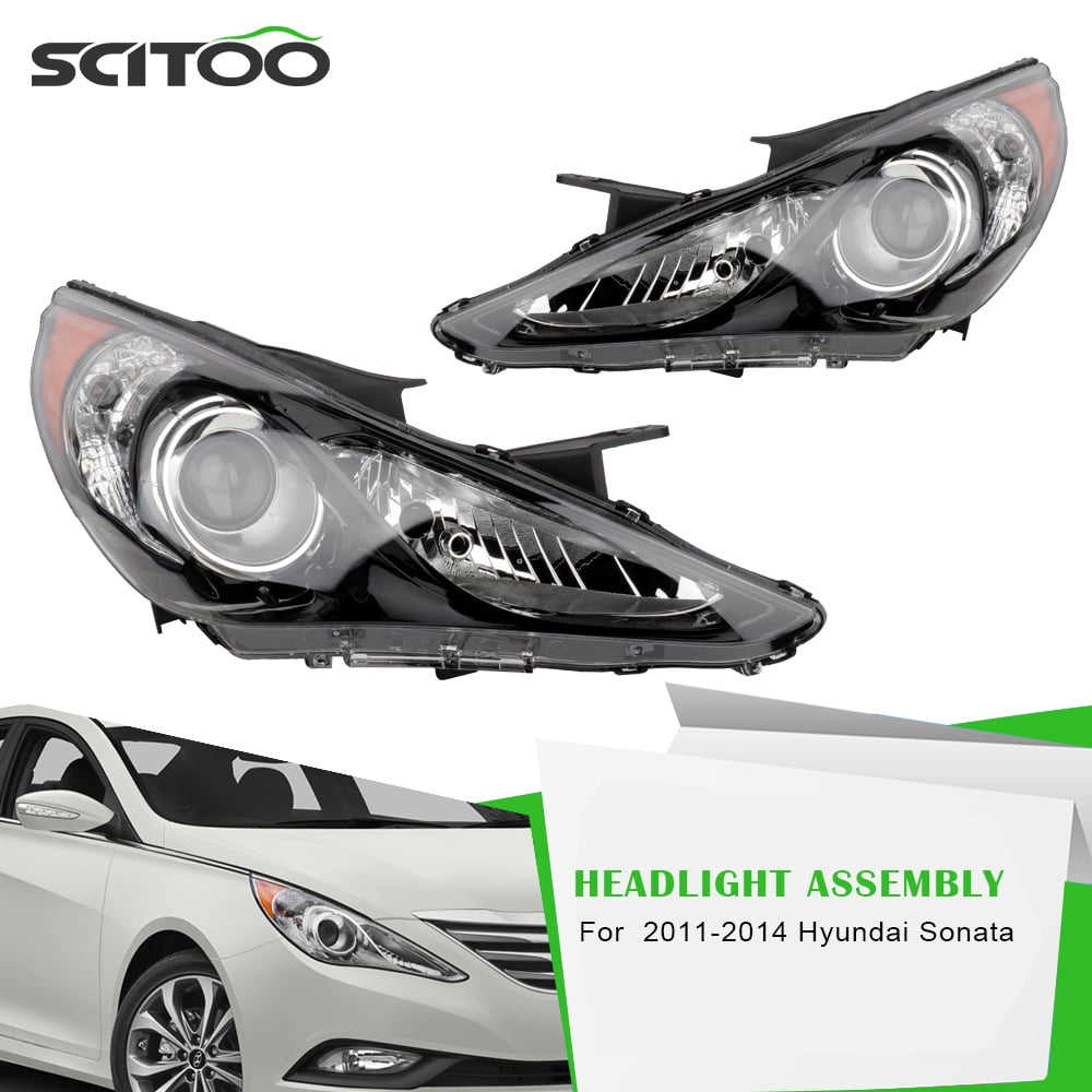 SCITOO Headlight Assembly Fit For Hyundai Sonata 2011-2014 Headlamp ...