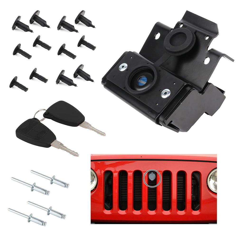 SCITOO Hood Catch Lock Latch Bracket Holder,Security Hood Lock Set Kit Engine Anti-Theft ...