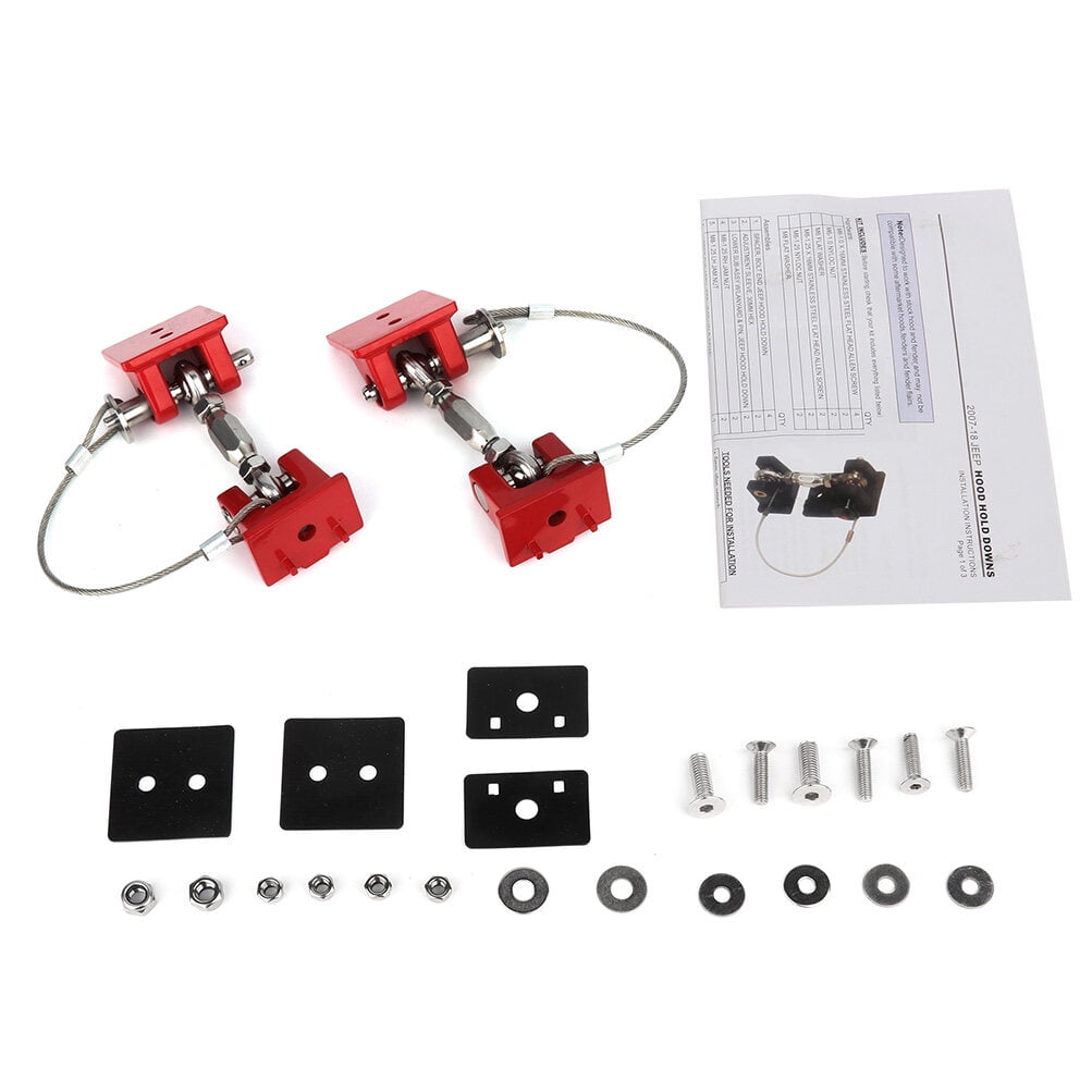 SCITOO Hood Catch Lock Latch Bracket Holder,Security Hood Lock Set Kit ...